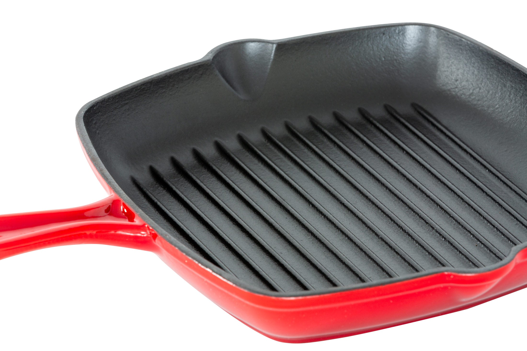 Enamelled Cast Iron Square Grill Pan (44 x 30 x 4.7 cm) - Red – Lenoxx ...