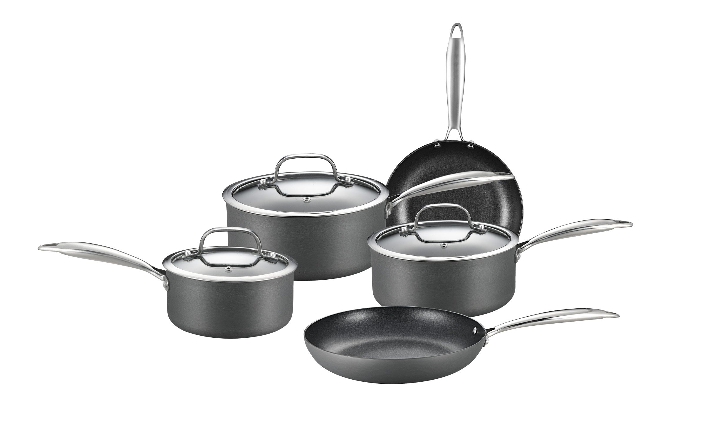 8-Piece Cookware Set with Non-stick Coating and Glass Lids – Lenoxx ...