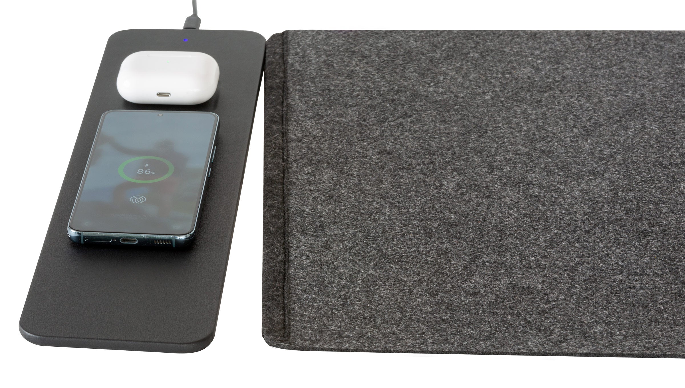 Reversible Wireless Fast Charging Desktop Mat for Smartphones and Earb ...